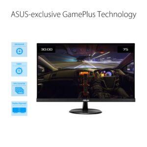 ASUS VP279HE 27” Monitor, 1080P Full HD, 75Hz, IPS, Adaptive-Sync/FreeSync, Eye Care, HDMI VGA, Frameless, Low Blue Light, Flicker Free, VESA Wall Mountable