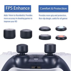 9CDeer 2 Pieces of Silicone Transfer Print Protective Cover Skin +10 Thumb Grips for PS5 Controller paint Red & Blue