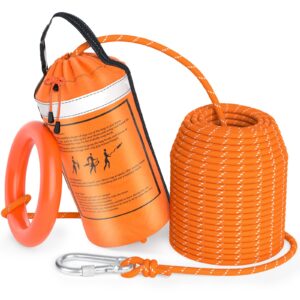 ankun water rescue throw bag with 70ft length of rope in 3/10in tensile strength rated to 1844lbs, emergency rescue rope for kayaking, boating, fishing, rafting, high visibility safety equipment