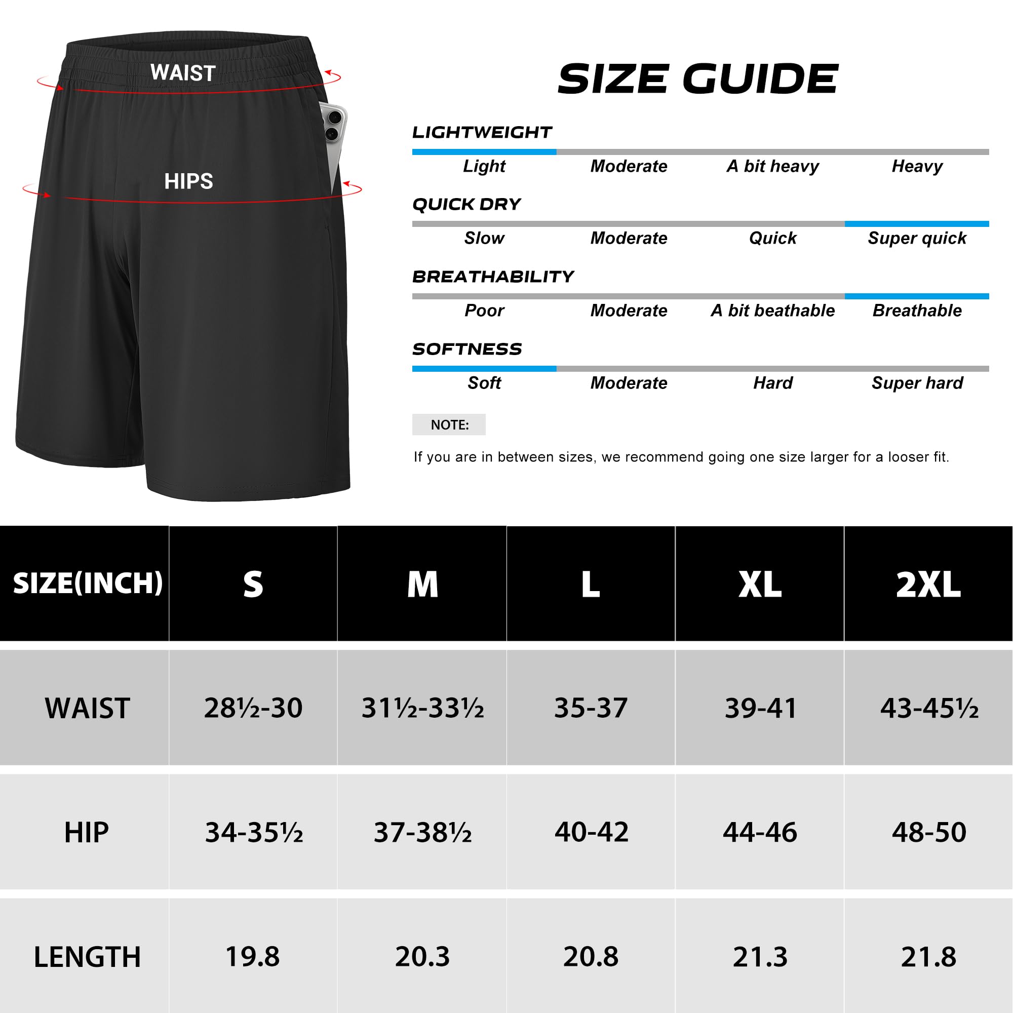 CE' CERDR Mens Athletic Workout Shorts with Pockets and Elastic Waistband Quick Dry Activewear