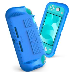 fintie kids case for nintendo switch lite 2019 w/2 game card slots - [ultralight] [shockproof] protective cover with ergonomic grip, kids friendly grip case for switch lite console, blue