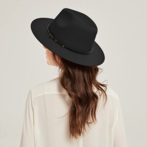 SAJUZEN Womens & Mens Fedora Hats, Wide Brim Fedora Hats for Women Men