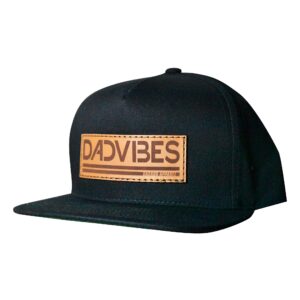 DadBod Apparel DB DadVibes Dad Hat (Black) Snapback Baseball Cap Mens Leather Patch Happy Trucker Hats for Girl Dads