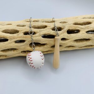 Baseball Earrings for Women - Baseball Jewelry for Moms - Baseball Mom Accessories (Bat & Ball)