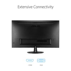 ASUS VP279HE 27” Monitor, 1080P Full HD, 75Hz, IPS, Adaptive-Sync/FreeSync, Eye Care, HDMI VGA, Frameless, Low Blue Light, Flicker Free, VESA Wall Mountable