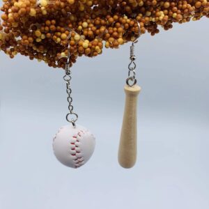 Baseball Earrings for Women - Baseball Jewelry for Moms - Baseball Mom Accessories (Bat & Ball)