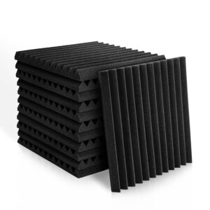 fstop labs acoustic foam panels, 1" x 12" x 12" mushroom studio wedge tiles, sound panels sound proof foam panels sound proofing padding for wall