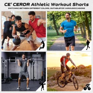 CE' CERDR Mens Athletic Workout Shorts with Pockets and Elastic Waistband Quick Dry Activewear