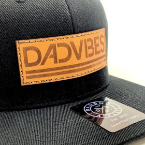 DadBod Apparel DB DadVibes Dad Hat (Black) Snapback Baseball Cap Mens Leather Patch Happy Trucker Hats for Girl Dads