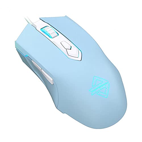 FELICON RGB Lightweight Gaming Mouse, Programmable 7 Buttons, Ergonomic LED Backlit USB Gamer Mice Computer Laptop PC,Compatible with Windows Mac OS Linux(Blue)