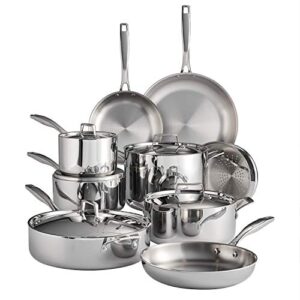 tramontina cookware set tri-ply clad stainless steel 14-piece 80116/045ds