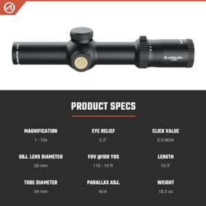 Athlon Optics Helos BTR GEN2 1-10x28 Rifle Scope ATMR4 SFP IR MOA