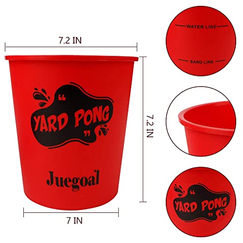 Juegoal Yard Pong, Outdoor Giant Yard Games Set for Adults and Kids, with 12 Buckets and 4 Balls, Toss Game Throwing Outside Family Game for Beach, Camping, Lawn and Backyard