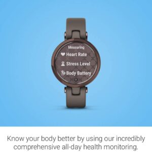 Garmin Lily™, Small Smartwatch with Touchscreen and Patterned Lens,Heart Rate Monitor Dark Bronze