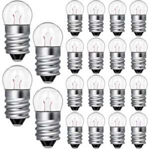 honoson 20 pieces e10 miniature screw light bulbs replacement e10 mini bulb for physical electrical experiment screw base indicator light incandescent bulb (3.8v, 0.3a)