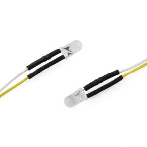 E-outstanding 30-Pack 20cm 5mm DC 12V Pre Wired LED Diodes Light Prewired Emitting Diodes for DIY Home Decoration, Warm White