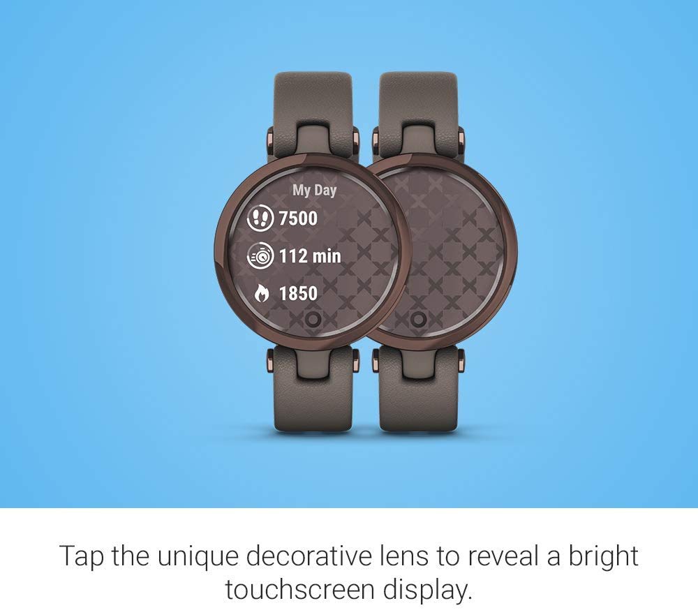 Garmin Lily™, Small Smartwatch with Touchscreen and Patterned Lens,Heart Rate Monitor Dark Bronze