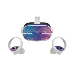 stickers skin for oculus quest 2, meta quest 2 vr headset & controller, oculus quest 2 stickers, cute sticker protection accessories(blue)