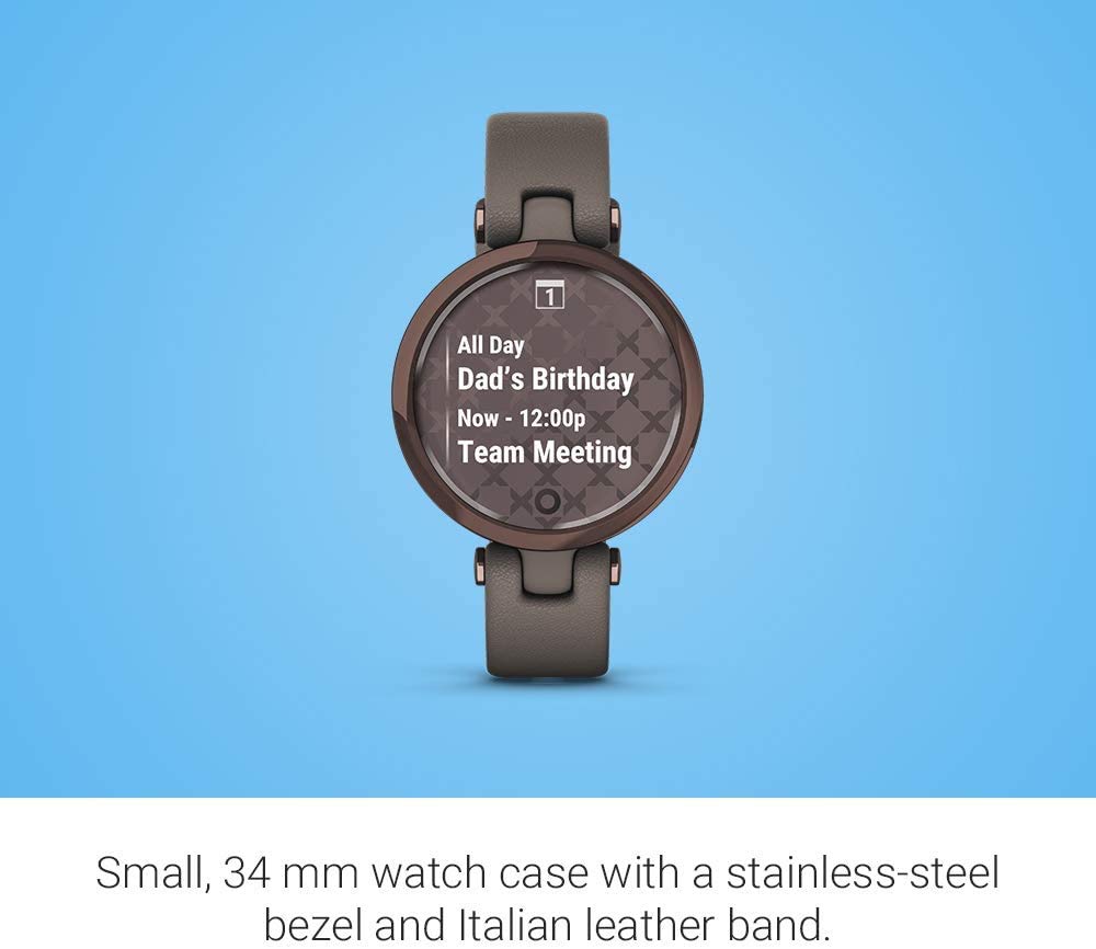 Garmin Lily™, Small Smartwatch with Touchscreen and Patterned Lens,Heart Rate Monitor Dark Bronze