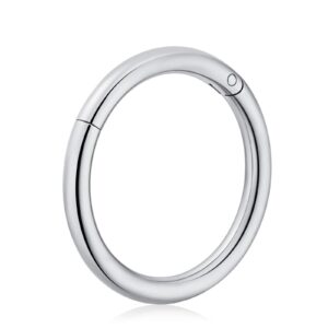 outerunner Hypoallergenic Nose Ring Hoop 2 Piece Gitanium Surgical Steel Nose Hoop 20G 18G 16G 14G (6mm-14mm) Perforated Ring Nasal Cavity Cartilage Spiral Tragus Rook Body Piercing Ring