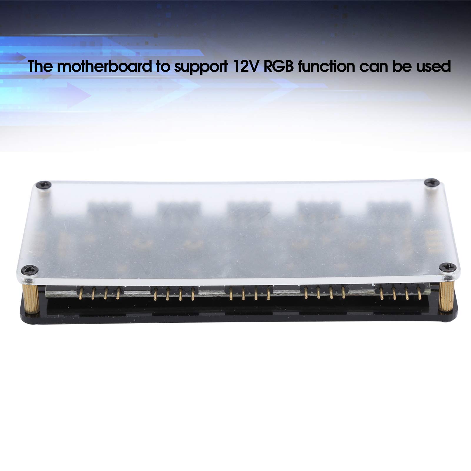 Demeras 10 Ports Controller HUB Controller 4‑Pin RGB Controller for PC for PC Computer Desktop Motherboard