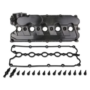 mitzone engine valve cover compatible with 2006-2014 volkswagen jetta beetle golf passat rabbit sportwagen 2.5l 5 cylinder replace 07k-103-469-l 07k-103-469-f