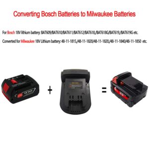 AuthFrank Adapter converts for Bosch 18V Lithium BAuthFrank to for Milwaukee 18V Lithium BAuthFrank 48 11 1815 48 11 1820 48 11 1820 48 11 1840 48 11 1850 etc.