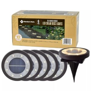 maktmoi member's mark 6-piece oil-rubbed bronze led solar disc lights