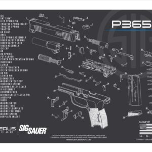 EDOG Range Warrior 27 Pc Gun Cleaning Kit - Compatible with Sig Sauer P365 Pistol - Schematic (Exploded View) Mat, Range Warrior Universal .22 9mm - .45 Kit & Tac Book Accessories Set