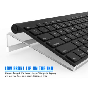 Richboom Acrylic Keyboard Stand for Slime/compact Keyboard, 78 keys Tilted Computer Keyboard Holder with Silicone Strip, Compact, 11.8" Length