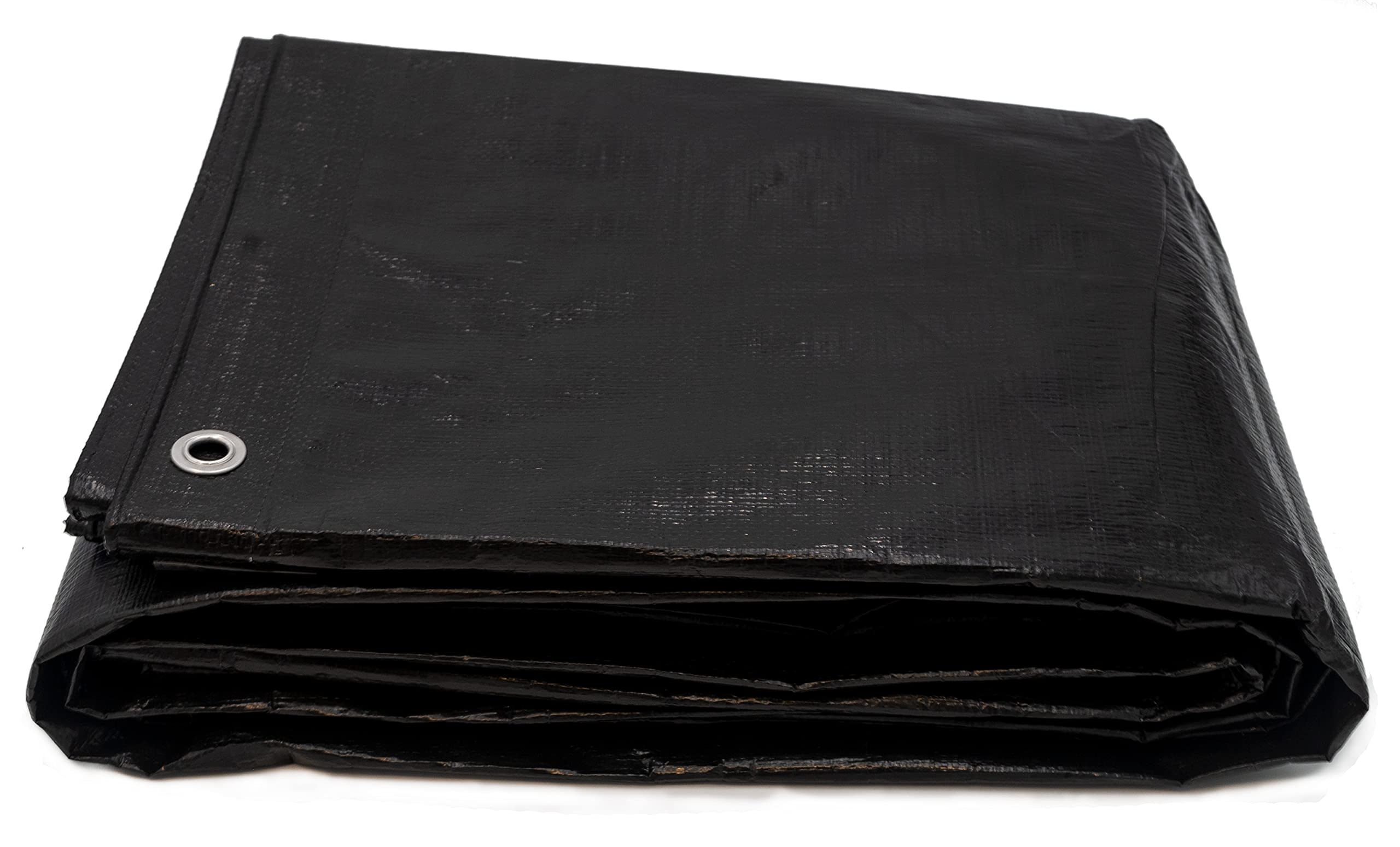 10 feet x 10 feet Heavy Duty 12 Mil Thick Black Poly Tarp Harpster Tarps