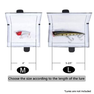 Dr.Fish 3 pack Fishing Lure Wraps Fishing Hook Rod Protectors Lures Cover Thick Soft Padded Saltwater/UV Resistant Medium Size for Minnow Crankbait Popper Spinnerbait