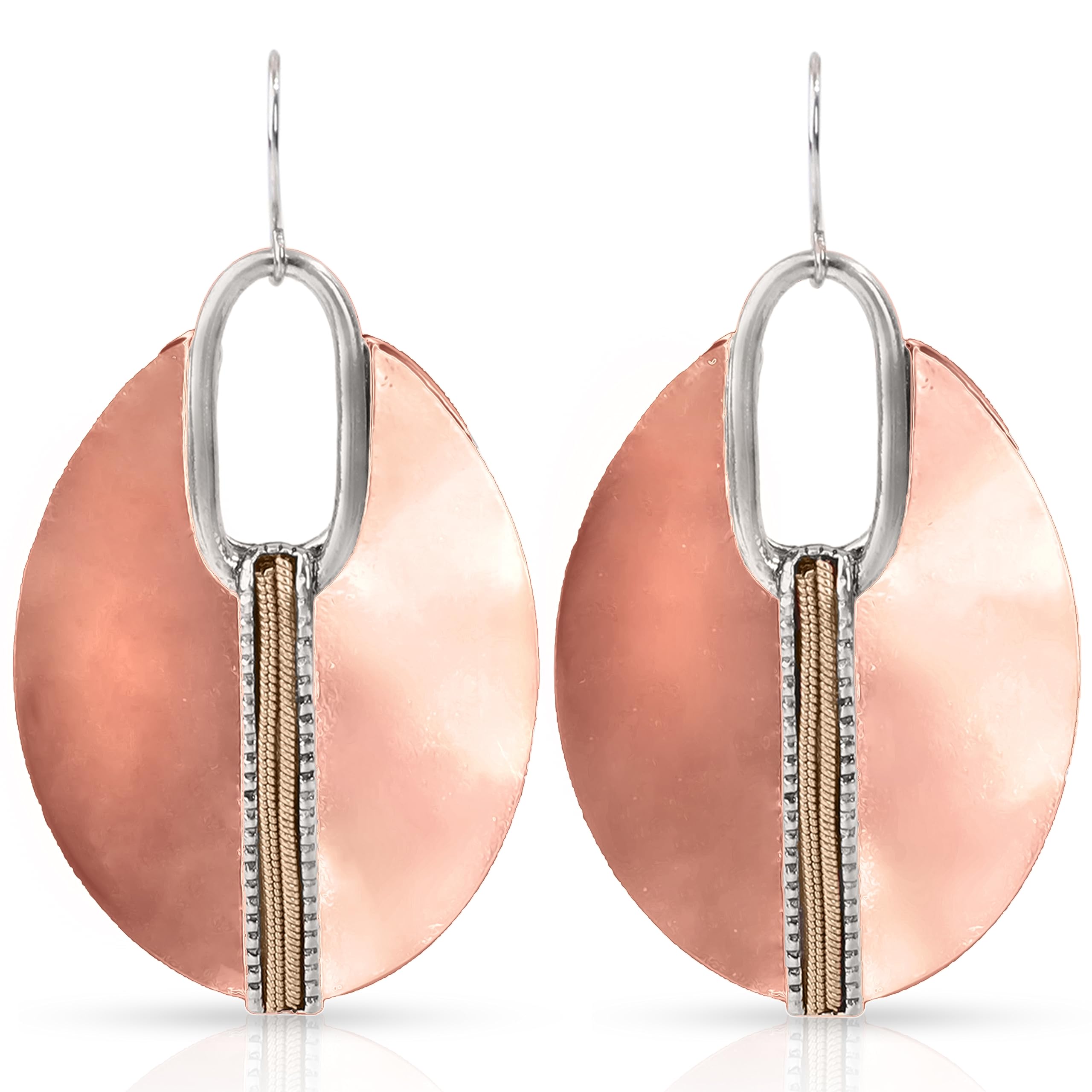 Vine Gems Boho Earrings for Women - Ethnic-Style Metallic Jewellery - Rose Gold