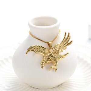 Cremation Ashes Jewelry,Eagle Shaped Memorial Urn Necklace for Ashes Keepsake Pendant Necklace for Men Women Cremation Necklace(Gold)