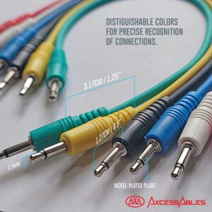 AxcessAbles 1/8 inch (3.5mm) TS to 1/8 inch (3.5mm) TS Unbalanced Mono Patch Cables | Modular Synth Cables | TS Aux Cords| Eurorack Audio Cables | 3.5mm TS Aux Cords 6 Pack (3ft)