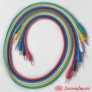 AxcessAbles 1/8 inch (3.5mm) TS to 1/8 inch (3.5mm) TS Unbalanced Mono Patch Cables | Modular Synth Cables | TS Aux Cords| Eurorack Audio Cables | 3.5mm TS Aux Cords 6 Pack (3ft)