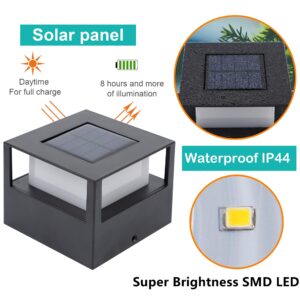 MAGGIFT 6 Pack Solar Post Lights, 20 Lumen Outdoor Warm White High Brightness SMD LED Lighting Solar Powered Cap Light, Fits 4x4, 5x5 or 6x6 Wooden Posts, Waterproof for Yard Fence Deck or Patio