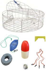 kufa sports 30"x12" stainless steel crab trap & accessories combo (ct120+caq14+zin)