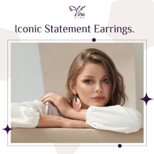 Vine Gems Boho Earrings for Women - Ethnic-Style Metallic Jewellery - Rose Gold