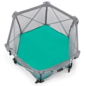 Summer Pop ‘N Play Lite Playard, Aqua/Gray, 34 x 24.5" (25430)