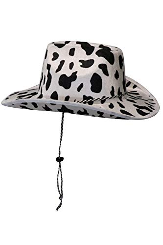 PrideAhead Cowboy Hat Fun Cow Print Hat – Unisex Black and White Cowboy Hat (1)