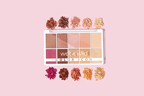 Eyeshadow By Wet n Wild Color Icon 10-Pan Eye Makeup Palette, Pink Heart And Sol, Long Lasting, Shimmer, Metallic, Glittery, Matte, Rich Smooth Pigment, Cruelty Free