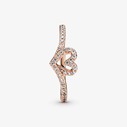 PANDORA Sparkling Wishbone Heart Ring