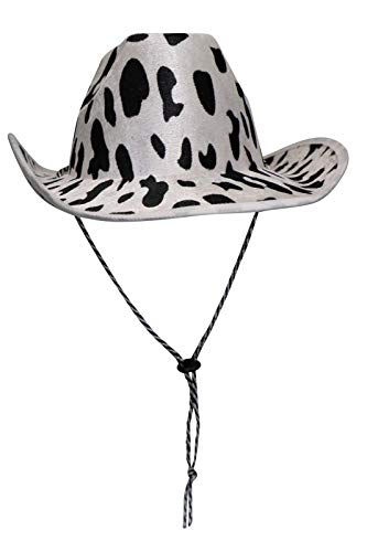 PrideAhead Cowboy Hat Fun Cow Print Hat – Unisex Black and White Cowboy Hat (1)