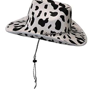 PrideAhead Cowboy Hat Fun Cow Print Hat – Unisex Black and White Cowboy Hat (1)