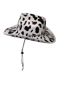 prideahead cowboy hat fun cow print hat – unisex black and white cowboy hat (1)