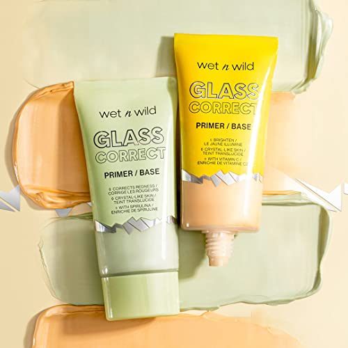 wet n wild Prime Focus Glass Skin Correct Primer, Bright Crystal Finish, Yellow