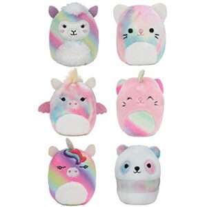 Squishville Squishmallows Mystery Mini Plush Rainbow Dream Squad, Six 2” Soft Mini-Squishmallow Rainbow Dream Squad, Irresistibly Soft Colourful Plush, Mini Rainbow Dream Squad Squishmallows