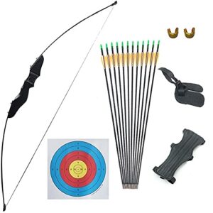 bztang honor archery recurve takedown bow and arrow set 40lbs for youth adult beginners training practice wooden straight bow longbow kit