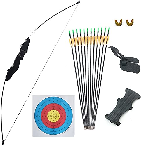 BZTANG Honor Archery Recurve Takedown Bow and Arrow Set 40lbs for Youth Adult Beginners Training Practice Wooden Straight Bow Longbow Kit